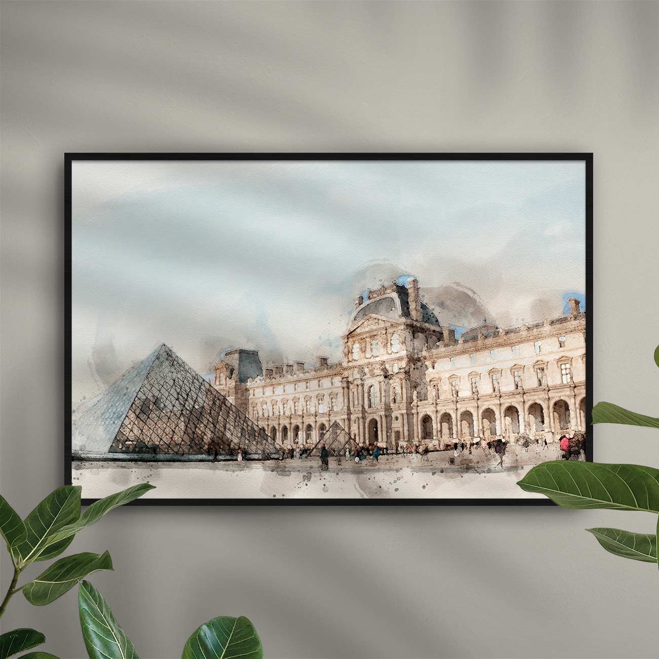 Paris Louvre Museum – Poster & Leinwände in Aquarell-Optik
